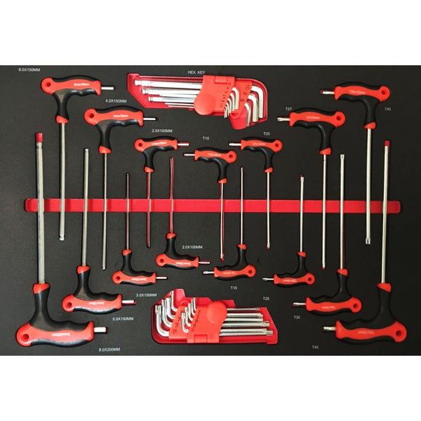 33 Piece Hex Key Wrench and Hollow Star Wrench in EVA Tray – GToolsPerth