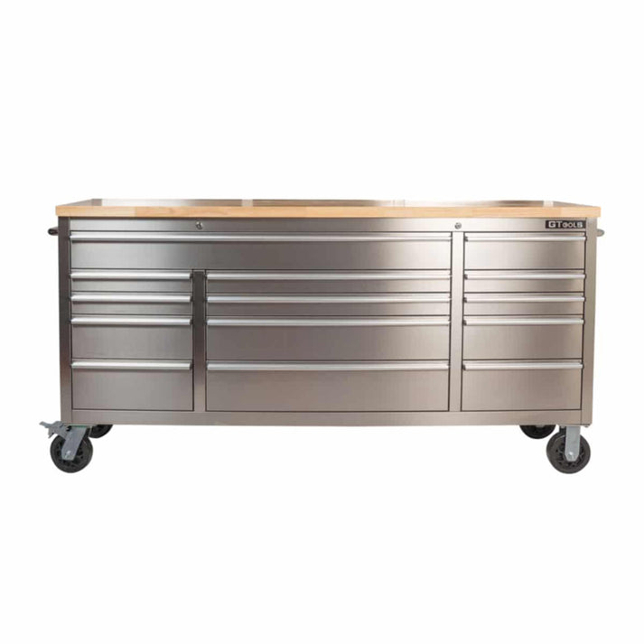 1.8M Stainless Steel Workbench, Mega Drawer Rolling Tool Chest ...