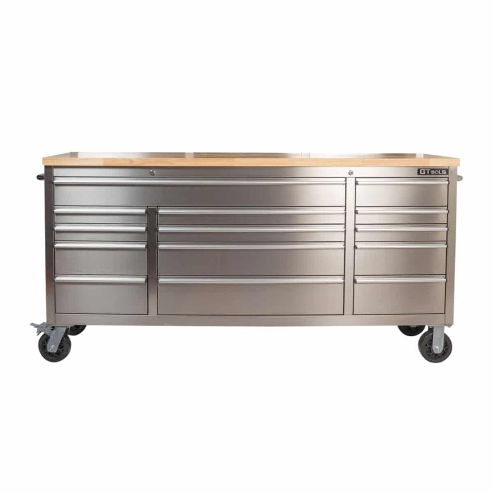 1.8M Stainless Steel Workbench, Mega Drawer Rolling Tool Chest ...