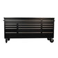 1.8M Black Powder Coated Steel Workbench, Mega Drawer Rolling Tool Che ...